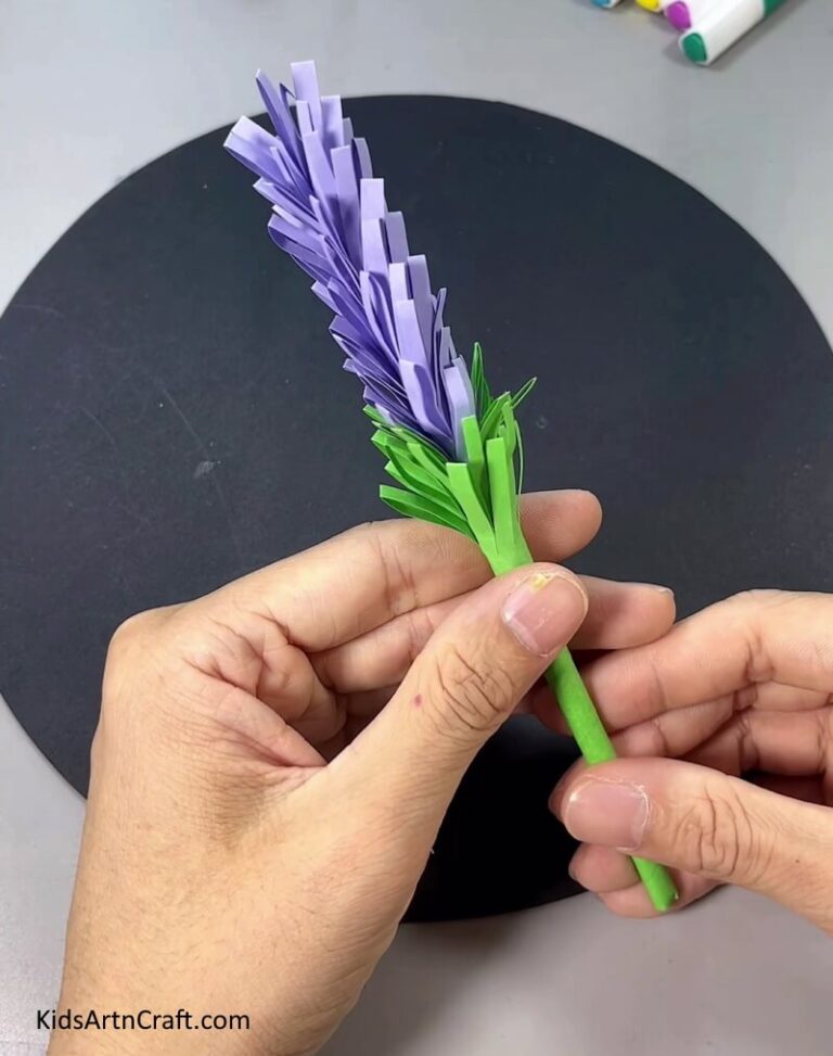 How to Make Paper Lavender Flower Easy Tutorial - Kids Art & Craft