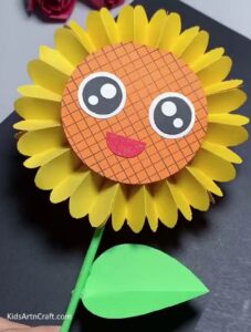 How to Make Paper Sunflower Craft with Face for kids - Kids Art & Craft