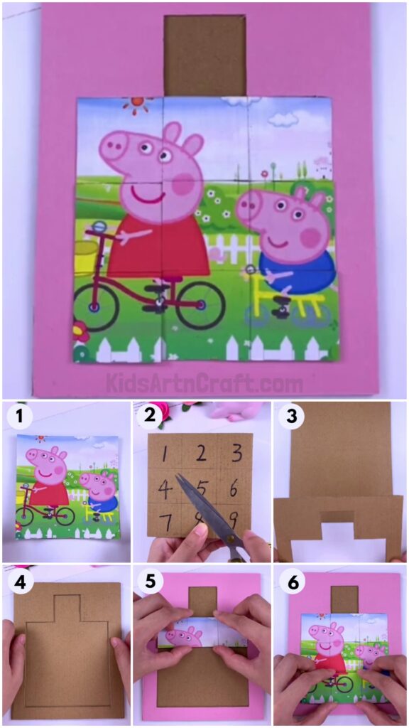 How To Make Peppa Pig Puzzle Craft With Step by Step Tutorial - Kids ...