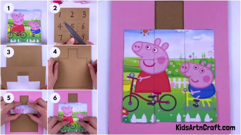 How To Make Peppa Pig Puzzle Craft With Step by Step Tutorial - Kids ...