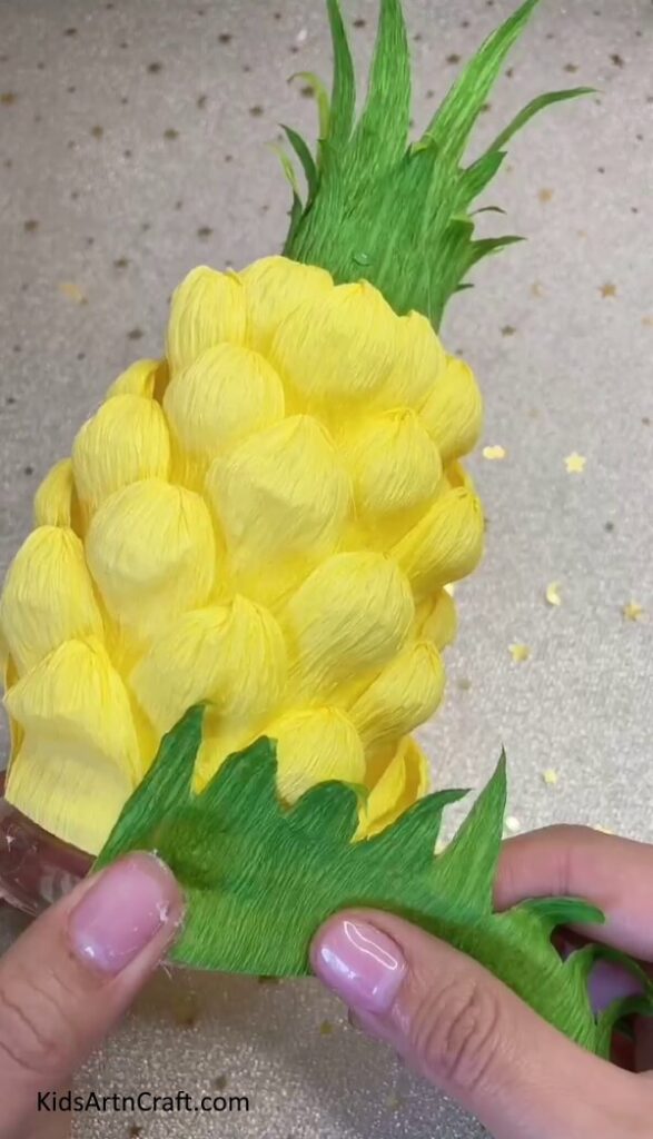 How to Make Pineapple Hanging Lamp from Plastic Bottle - Kids Art & Craft