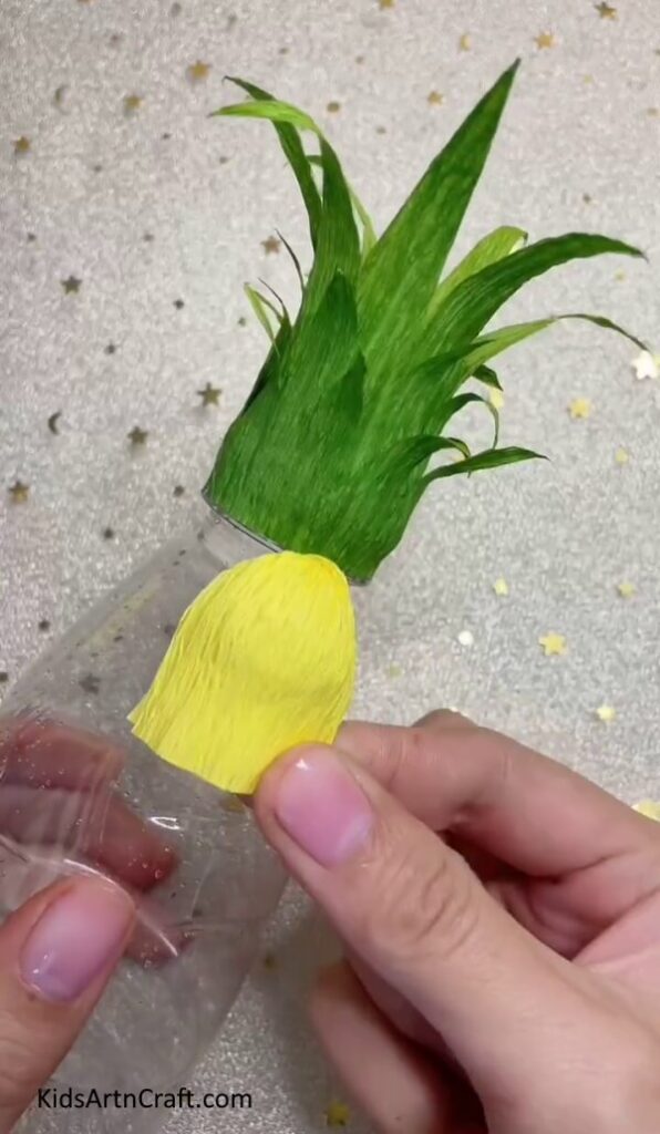 How to Make Pineapple Hanging Lamp from Plastic Bottle - Kids Art & Craft