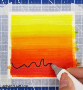 How To Make Sunset Scenery Art Tutorial For Beginners - Kids Art & Craft