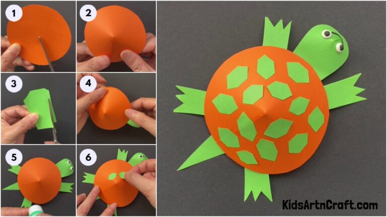 How to make Turtle Paper Craft for Kids - Kids Art & Craft