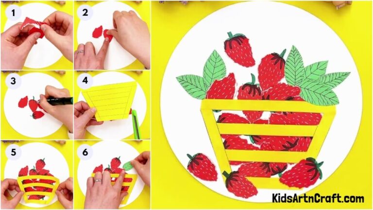 Juicy Strawberry Basket Craft Idea For Kids - Kids Art & Craft