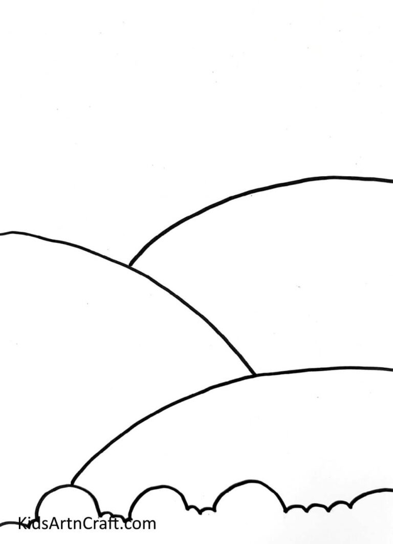 Landscape Drawing Step by Step Tutorial for kids - Kids Art & Craft