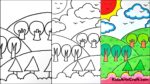 Landscape Drawing Step by Step Tutorial for kids - Kids Art & Craft