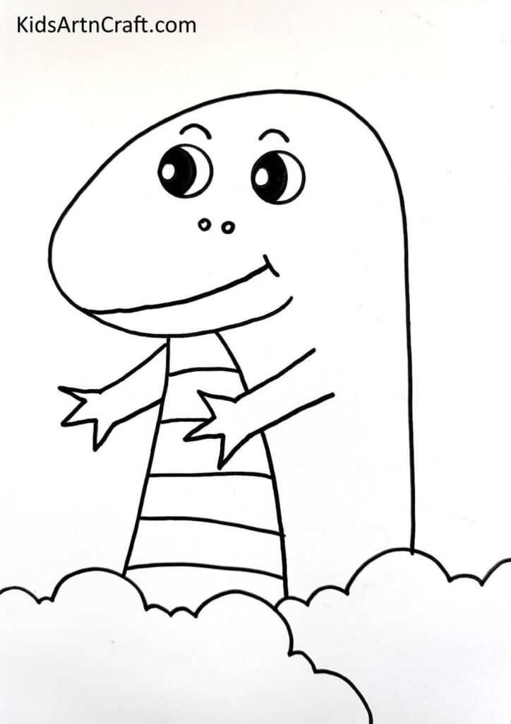 Learn How to Draw a Dinosaur - Easy Tutorial - Kids Art & Craft