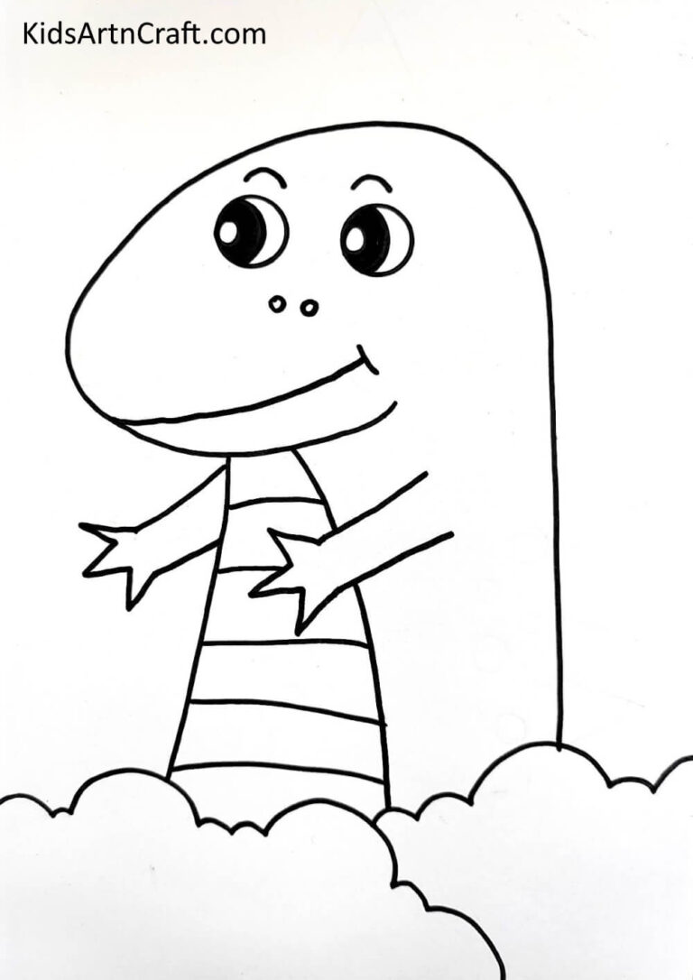 Learn How to Draw a Dinosaur - Easy Tutorial - Kids Art & Craft