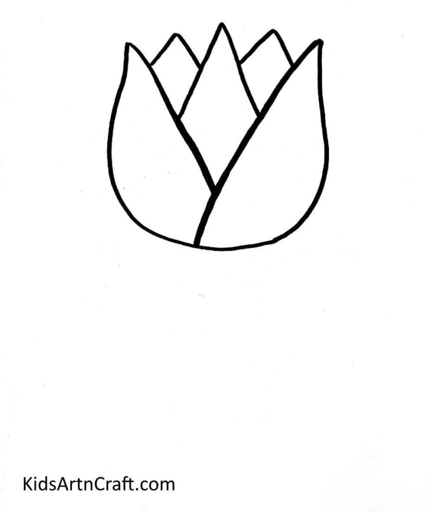 Tulip Flower Drawing Easy Tutorial For Kids - Kids Art & Craft