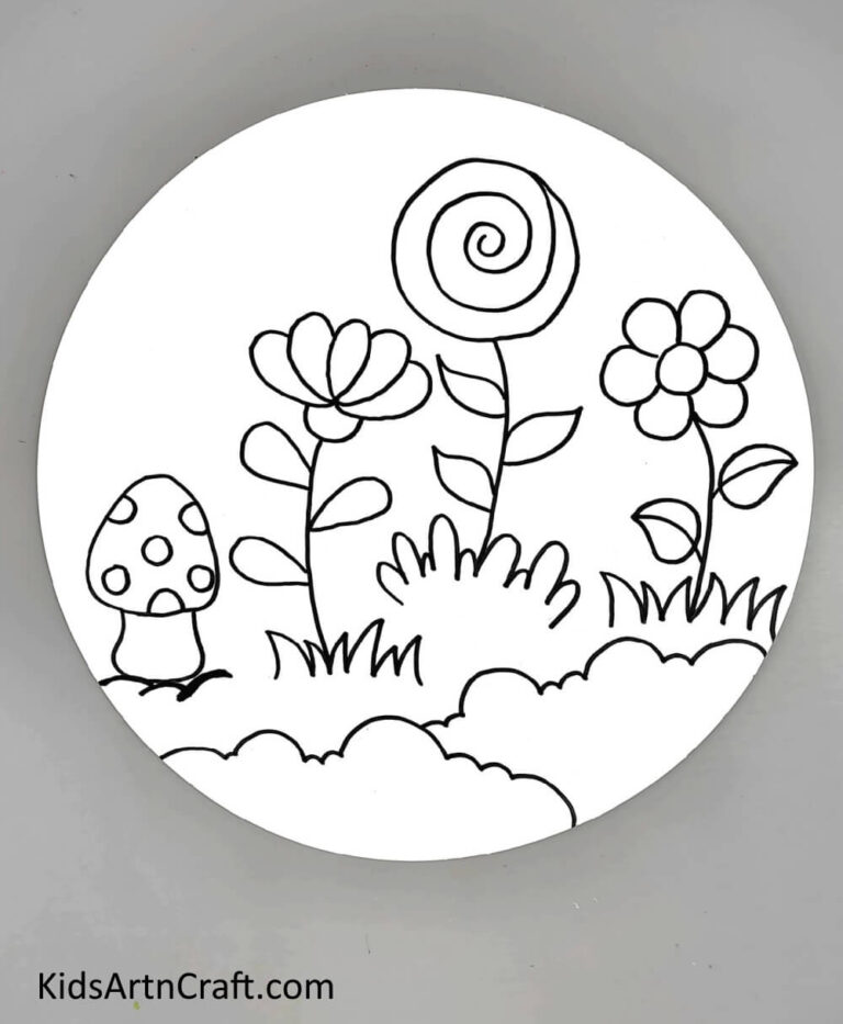 Learn to draw Flower Garden drawing for kids - Kids Art & Craft