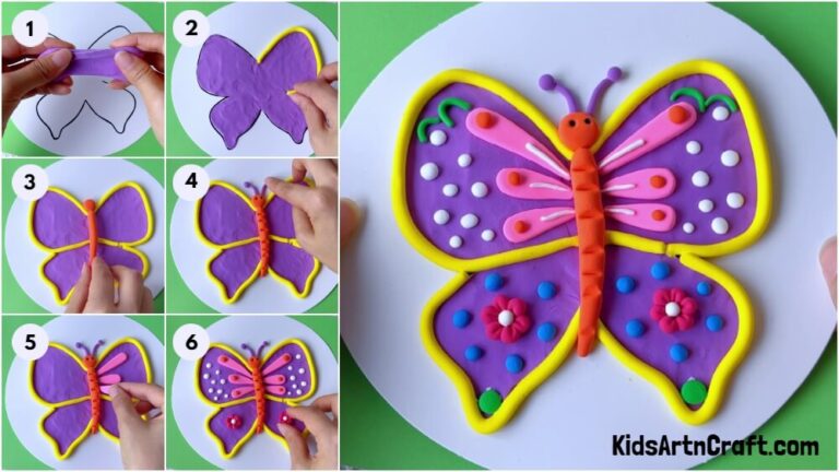 Learn to make butterfly Using clay for children - Kids Art & Craft