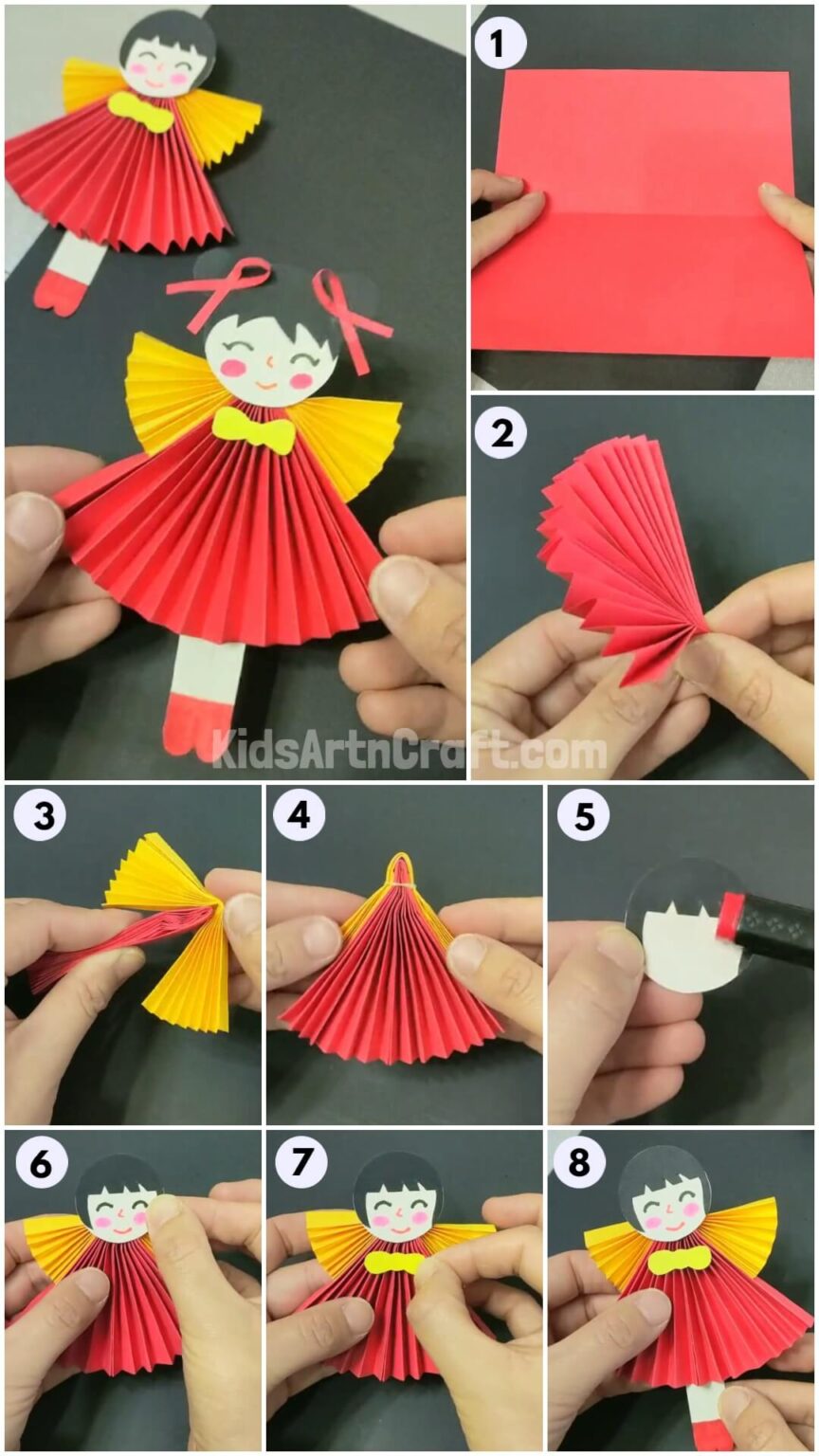 Easy Paper Doll Craft - How to Make Cute Origami Girl - Kids Art & Craft