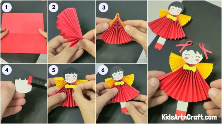 Easy Paper Doll Craft - How to Make Cute Origami Girl - Kids Art & Craft