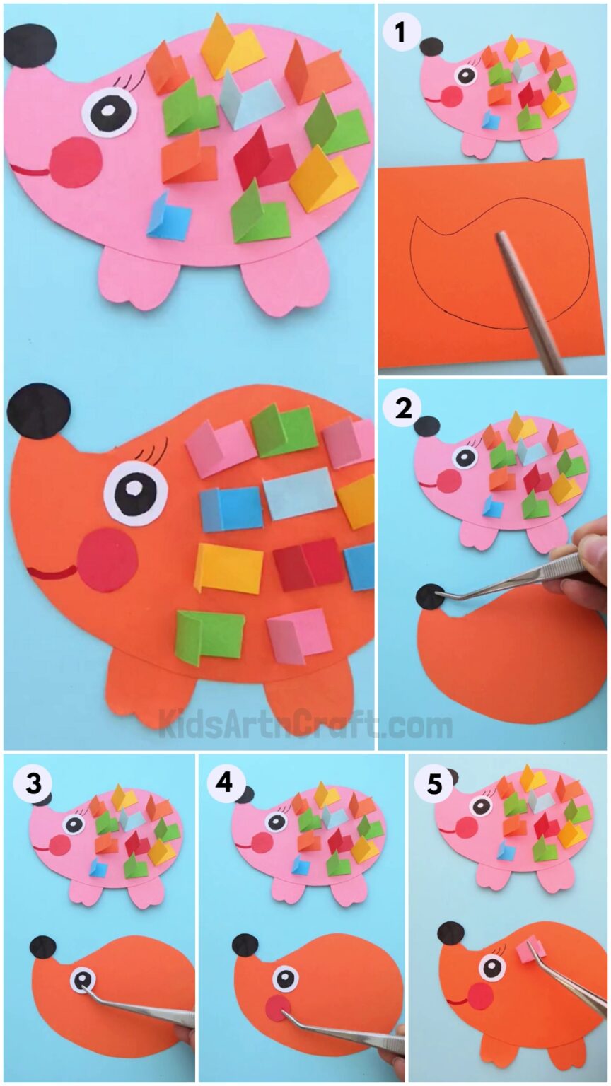 How To Make Paper Hedgehog Craft For Kids - Kids Art & Craft