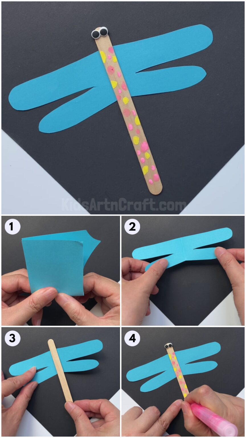 Learn To Make Popsicle Stick Dragonfly Craft - Kids Art & Craft