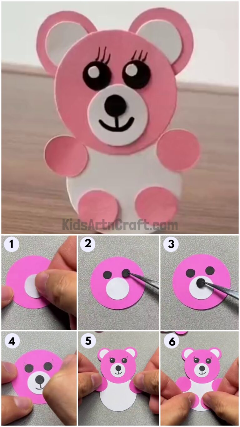 Little Paper Teddy Craft Tutorial For Kids - Kids Art & Craft