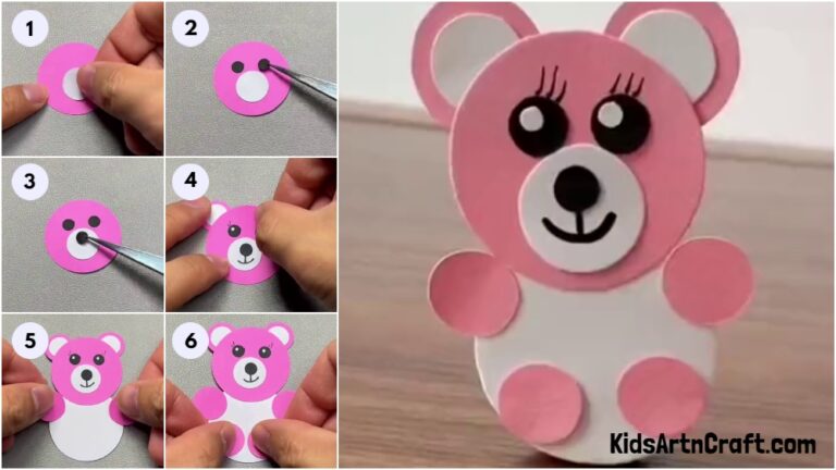 Little Paper Teddy Craft Tutorial For Kids - Kids Art & Craft