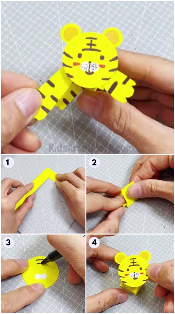 Mini Tiger Craft From Paper Strips For Kids - Kids Art & Craft