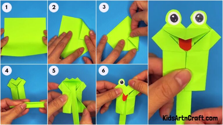 Moving Paper Toy Frog Easy Craft For Kids - Kids Art & Craft
