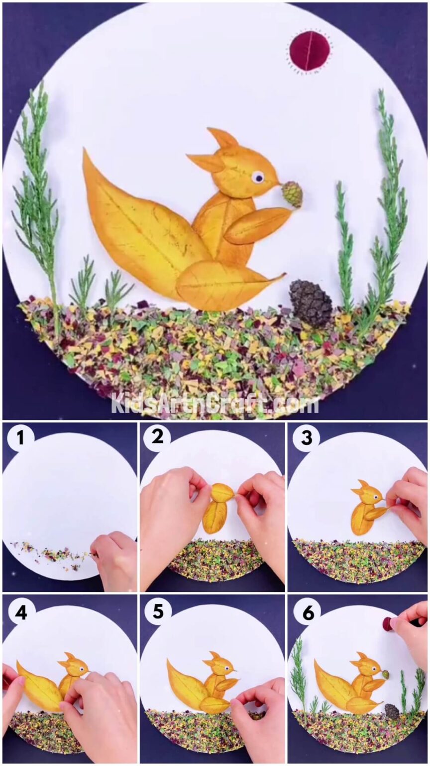 Autumn Leaf Squirrel Craft Tutorial For Beginners - Kids Art & Craft