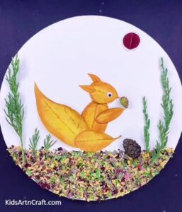 Autumn Leaf Squirrel Craft Tutorial For Beginners - Kids Art & Craft