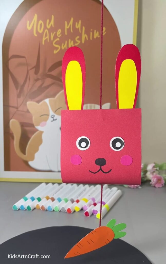 Paper Bunny & Carrot Hanging Craft For Kids - Kids Art & Craft
