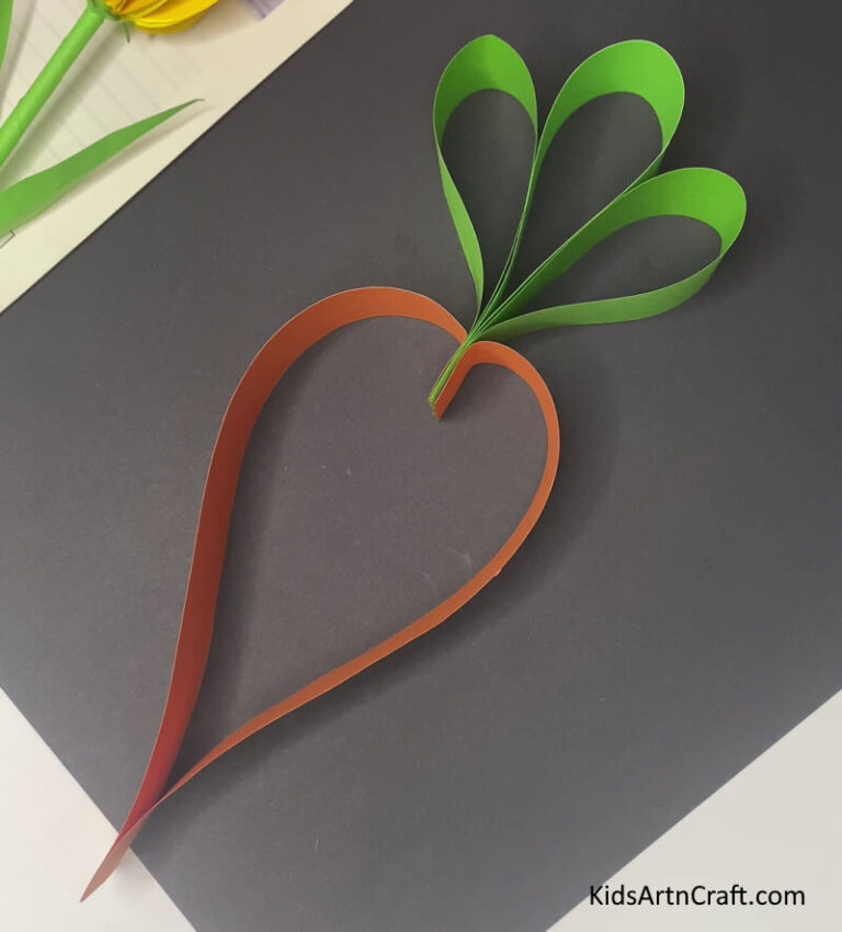 Paper Carrot Craft Step by Step Tutorial for Kids - Kids Art & Craft