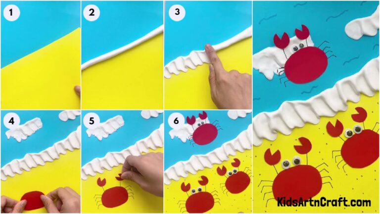 Paper Crab Craft On The Beach For Kids - Kids Art & Craft