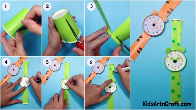 Paper Cup Wrist Watch easy Tutorial for Kids - Kids Art & Craft