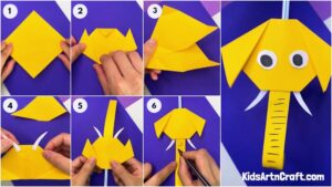 Paper Elephant with moving trunk easy Craft For Kids - Kids Art & Craft