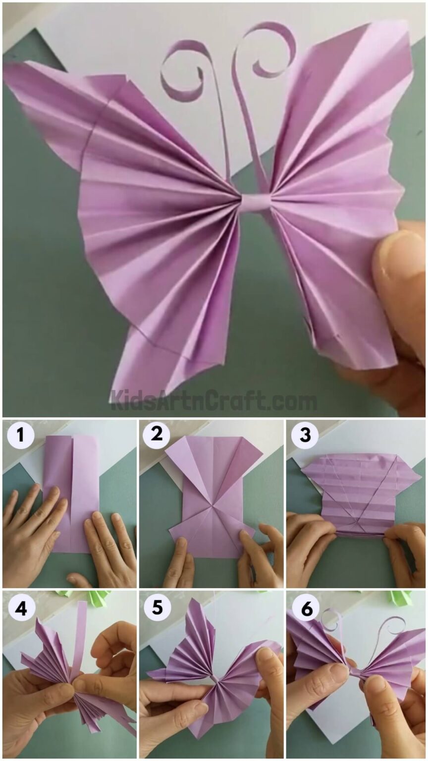 Paper Origami Butterfly Step-by-Step Craft Tutorial for kids - Kids Art ...