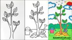 Planting a Tree Easy Drawing For Environment Day - Kids Art & Craft
