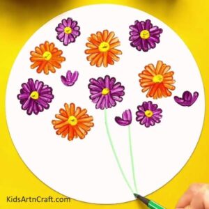 Pretty Cotton Earbud Flower Painting Art Idea For Kids - Kids Art & Craft