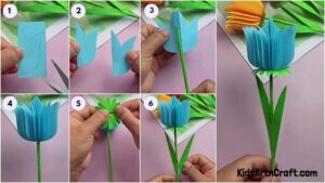 Pretty Tulip Flower Easy Craft Tutorial For Kids - Kids Art & Craft
