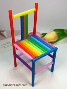 Rainbow Straw Chair Craft Tutorial For Beginners - Kids Art & Craft