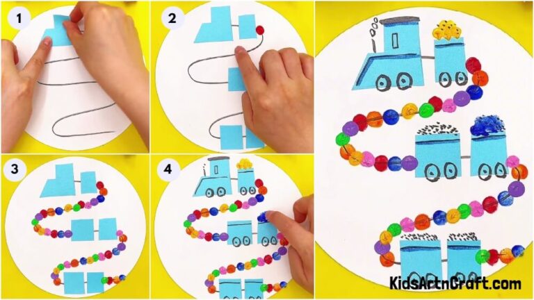 Rainbow Train Artwork Craft Tutorial For Kids - Kids Art & Craft