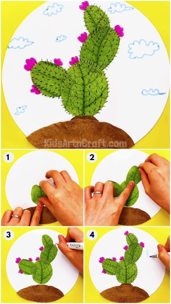 Realistic Cactus Desert Craftwork Idea For Beginners - Kids Art & Craft
