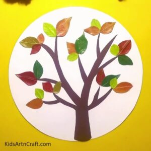 Realistic Tree Craft Using Fall Leaves Step-by-step Tutorial - Kids Art ...
