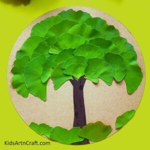 Realistic Tree Craft Using Leaves Step-by-step Tutorial - Kids Art & Craft