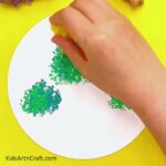Realistic Tree Landscape Stamp Painting Using Fruit foam - Kids Art & Craft