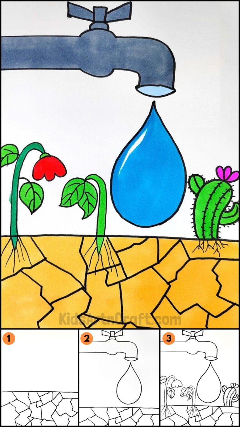 Easy Save Water Drawing For Kids - Kids Art & Craft