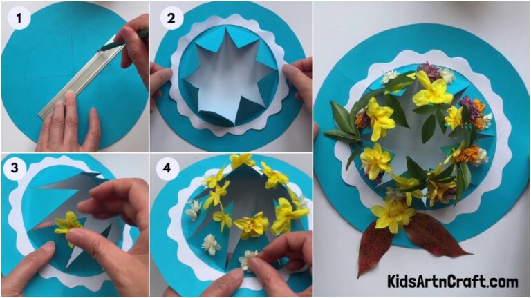 Paper & Flower Hat Craft for Kids - Step by Step Tutorial - Kids Art ...