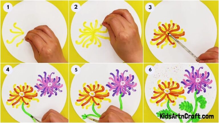 Unique Flower Painting Artwork Tutorial From Cotton Earbud - Kids Art ...