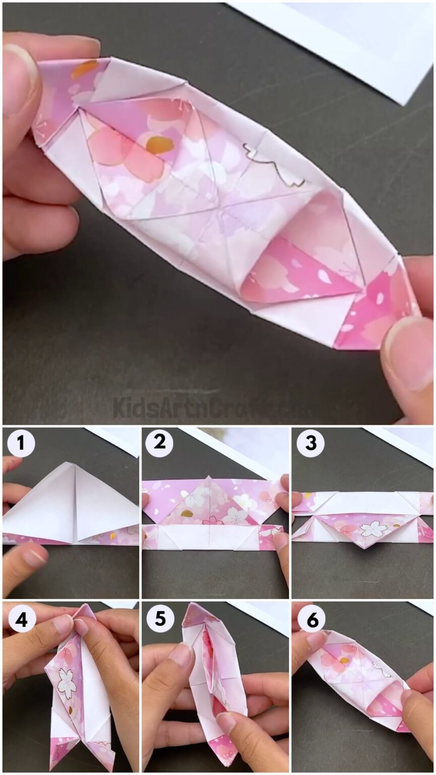 Easy Paper Origami Boat Step-by-step Tutorial For Kids - Kids Art & Craft