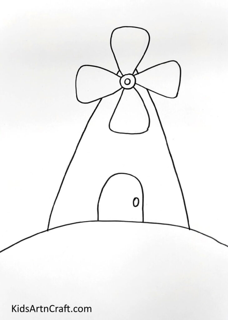 Windmill Drawing And Coloring Tutorial For Kids - Kids Art & Craft