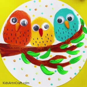 Birds Over Tree Branch Painting Step by Step Tutorial - Kids Art & Craft