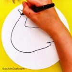 Easy Hand Outline Hen Drawing Trick And Steps Tutorial - Kids Art & Craft