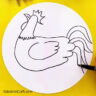 Easy Hand Outline Hen Drawing Trick And Steps Tutorial - Kids Art & Craft