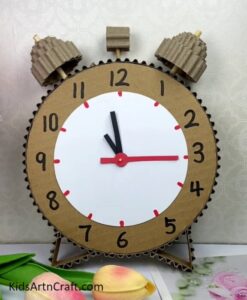 How to Make Cardboard Alarm Clock Recycled Craft For Kids - Kids Art & Craft